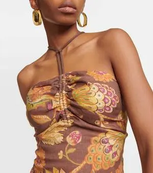 SIR. Josefina Floral Linen Midi Dress