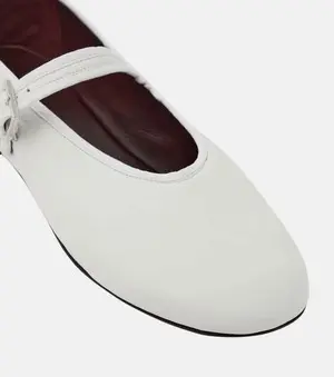 THE ROW Leather Mary Jane Ballet Flats