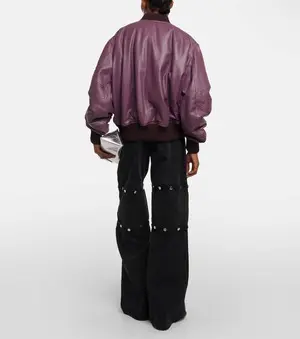 Attico Anja Leather Bomber Jacket