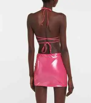 Alessandra Rich Metallic Mini Skirt - Pink
