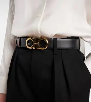 FERRAGAMO Gancini Reversible Leather Belt - Brown