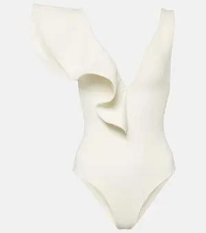 Johanna Ortiz Ruffled Swimsuit - White