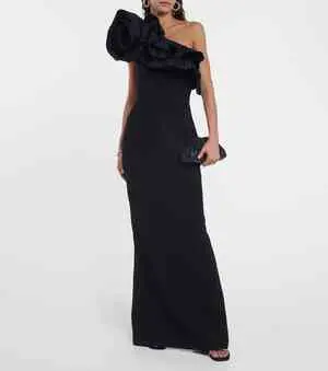 Rebecca Vallance Chloe One-shoulder Gown - Black