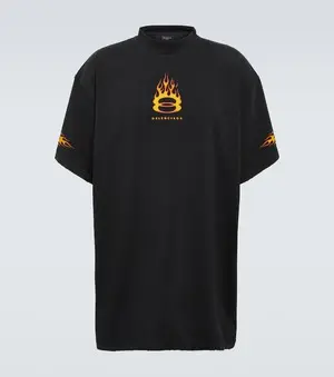 Balenciaga Oversized Logo Cotton Jersey T-shirt