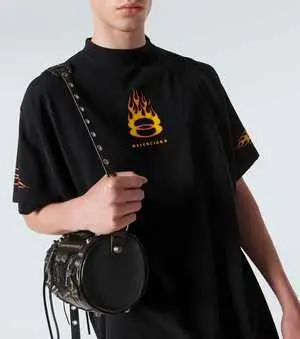 Balenciaga Oversized Logo Cotton Jersey T-shirt