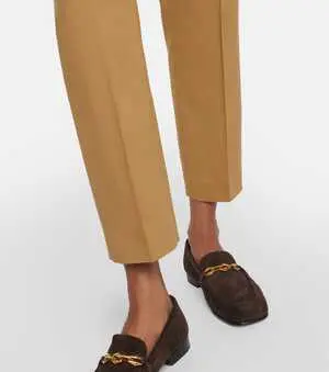 JOSEPH Eliston Wool Gabardine Straight Trousers - Beige