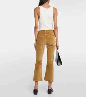 FRAME Le Crop Mini Boot Velveteen Jeans - Beige