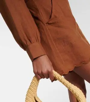ERES Joli Scalloped Linen Wrap Top