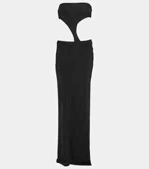 LOUISA BALLOU Long Carve Maxi Dress - Black