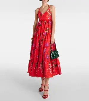 Erdem Floral Cotton-blend Midi Dress - Multicoloured