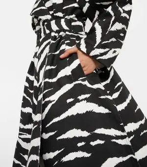 Alaïa Zebra-print Denim Trench Coat