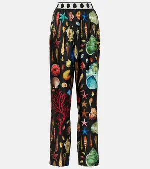 Dolce & Gabbana Capri Printed Silk Satin Pants