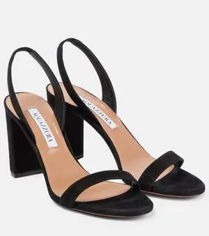 AQUAZZURA So Nude 85 Suede Slingback Sandals