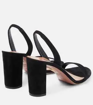 AQUAZZURA So Nude 85 Suede Slingback Sandals