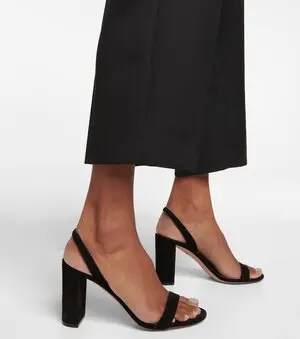 AQUAZZURA So Nude 85 Suede Slingback Sandals