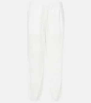 Tory Burch Broderie Anglaise Cotton Cropped Pants