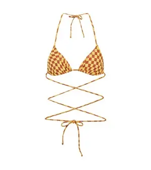 TROPIC OF C Praia Checked Bikini Top - Multicoloured