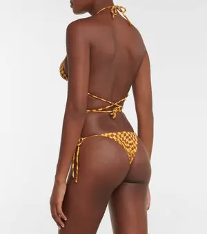 TROPIC OF C Praia Checked Bikini Top