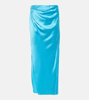 THE SEI Silk Midi Skirt