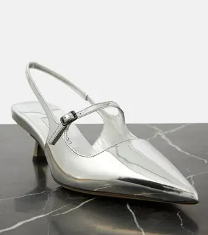 JIMMY CHOO Didi 45 Metallic Leather Slingback Pumps