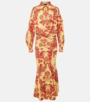 Etro Printed Cotton And Silk Maxi Dress