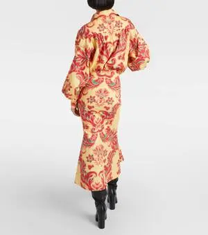 Etro Printed Cotton And Silk Maxi Dress