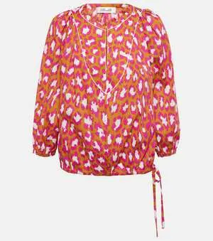 Diane Von Furstenberg Juliette Printed Cotton-blend Blouse