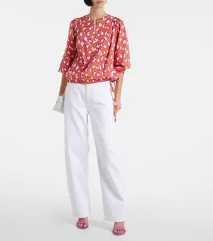 Diane Von Furstenberg Juliette Printed Cotton-blend Blouse