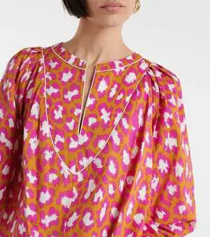 Diane Von Furstenberg Juliette Printed Cotton-blend Blouse