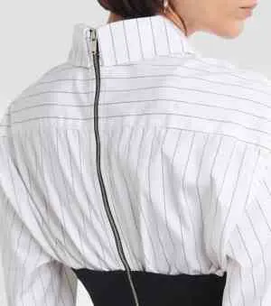 DION LEE Corset Striped Shirt
