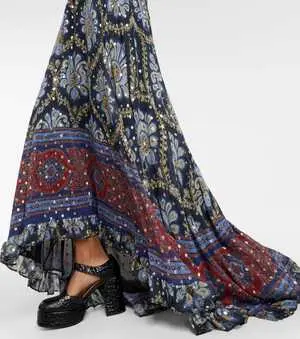 Etro Paisley Silk Jacquard Maxi Skirt