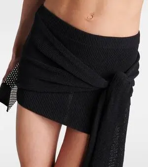AYA MUSE Draped Cotton-blend Miniskirt