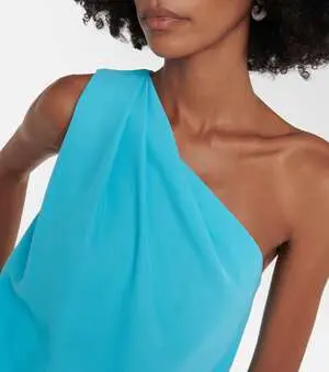 THE SEI One-shoulder Draped Crepe Top