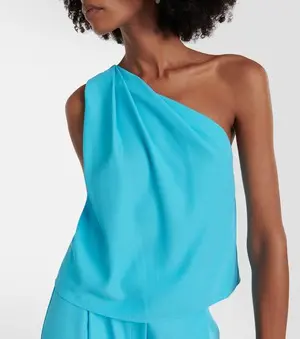 THE SEI One-shoulder Draped Crepe Top