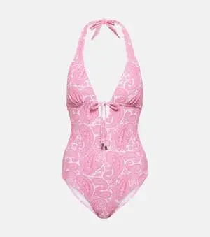 Heidi Klein Ischia Printed Halterneck Swimsuit - Pink