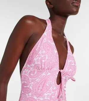 Heidi Klein Ischia Printed Halterneck Swimsuit