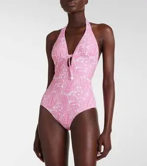 Heidi Klein Ischia Printed Halterneck Swimsuit