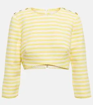 Zimmermann Hide Tide Striped Crop Top - Yellow