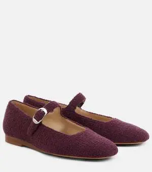 Le Monde Beryl Boucle Mary Jane Flats - Burgundy