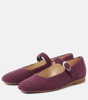 Le Monde Beryl Boucle Mary Jane Flats - Burgundy