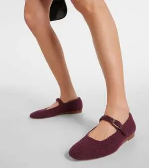 Le Monde Beryl Boucle Mary Jane Flats - Burgundy