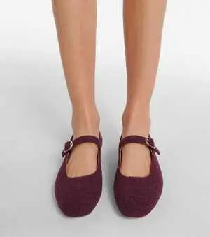 Le Monde Beryl Boucle Mary Jane Flats - Burgundy