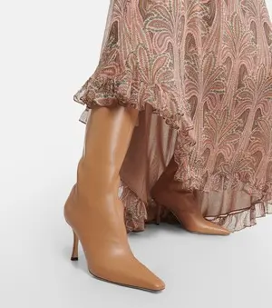 JIMMY CHOO Agathe 85 Leather Knee-high Boots