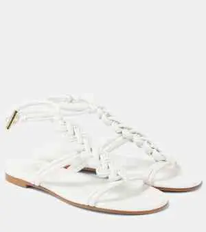GIANVITO ROSSI Capua Braided Gladiator Sandals - White