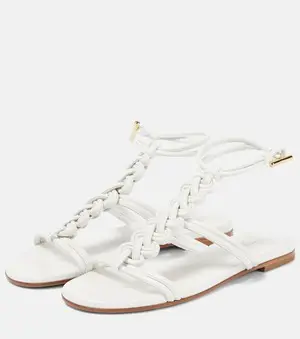 GIANVITO ROSSI Capua Braided Gladiator Sandals