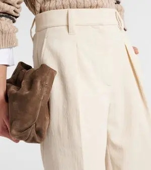 Brunello Cucinelli Gabardine High-rise Straight Pants