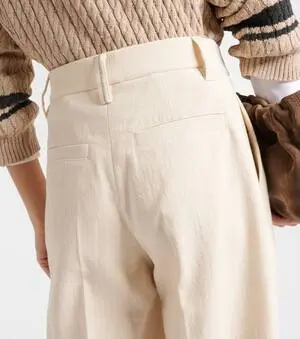 Brunello Cucinelli Gabardine High-rise Straight Pants