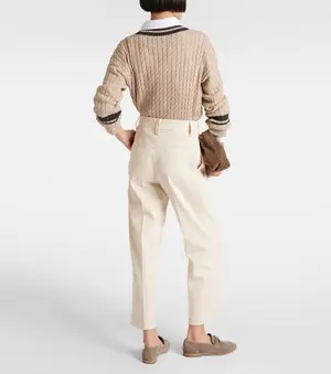 Brunello Cucinelli Gabardine High-rise Straight Pants