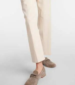 Brunello Cucinelli Gabardine High-rise Straight Pants