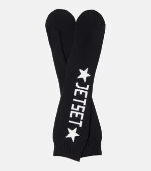 JETSET Logo Virgin Wool Mittens